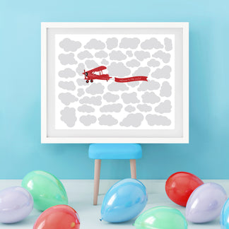 Biplane signature guest book print – creative monsoon