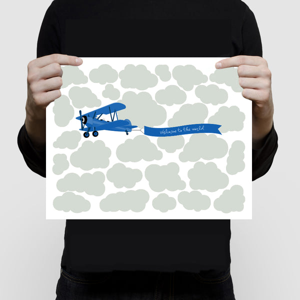 Biplane signature guest book print – creative monsoon