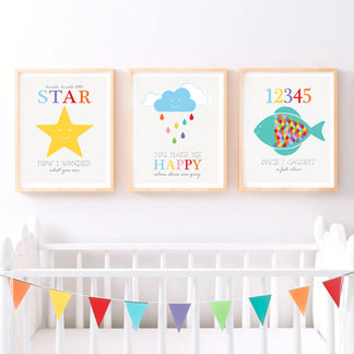 Nursery rhyme art print set – creative monsoon