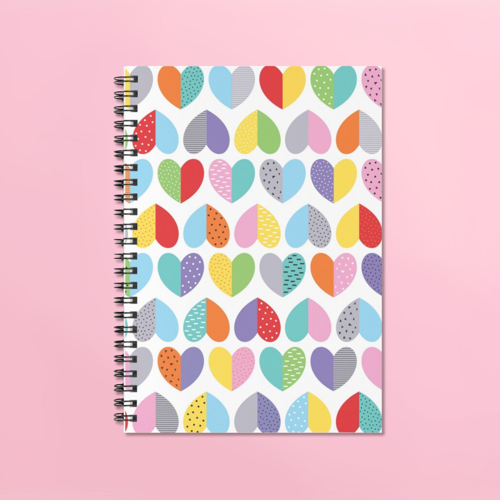 Heart Confetti Spiral Notebook A5 – Cute Stationery for School or Work ...