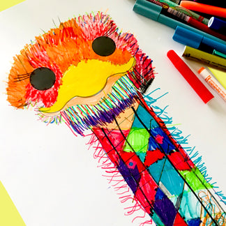 Free Emu Template for Kids | Printable Craft + Colourful Wall Art Ideas ...