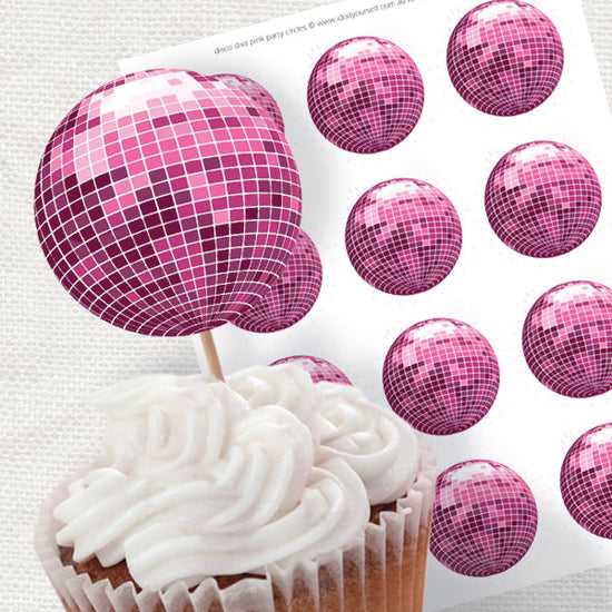 Pink disco ball party circles - PRINTABLE FILE – creative monsoon
