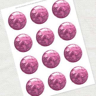 Pink disco ball party circles - PRINTABLE FILE – creative monsoon